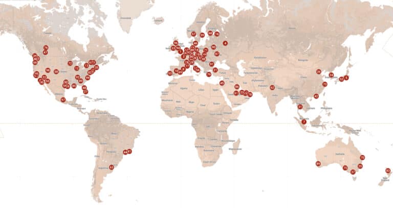 World cities ranking from globalization and world cities research ...